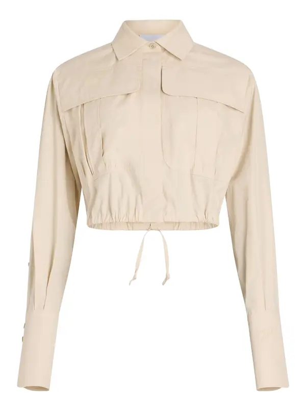 Patou Cropped Safari Shirt - Neutrals