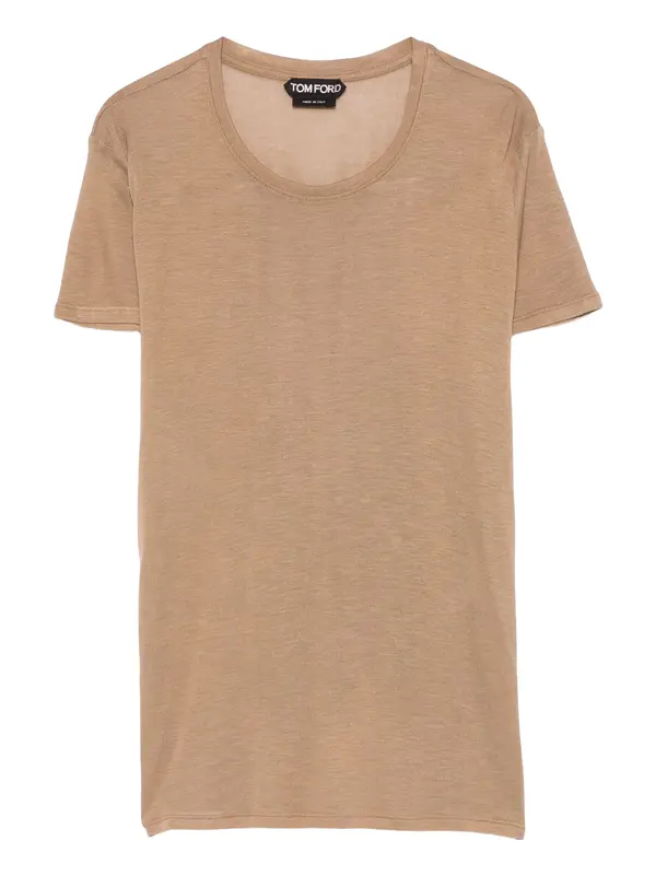 TOM FORD Semi-sheer T-shirt - Brown