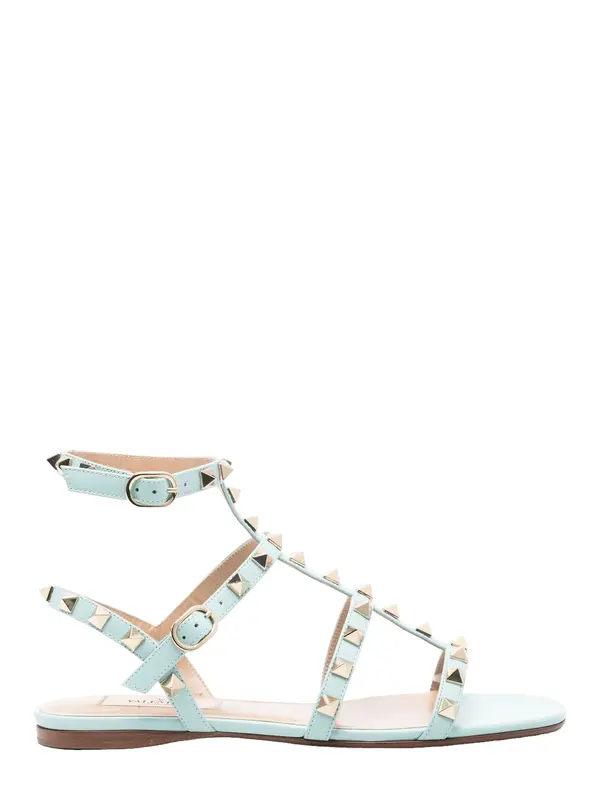 Valentino Garavani Rockstud Flat Sandals - Blue