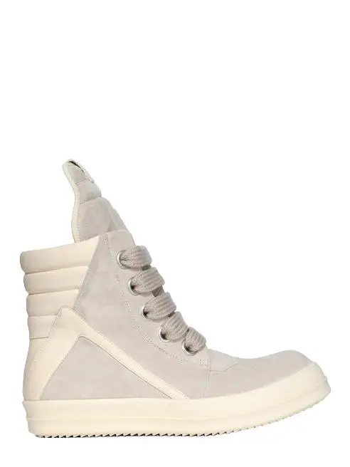 Rick Owens Geobasket Jumbolaced High-top Sneakers - Dinge/milk