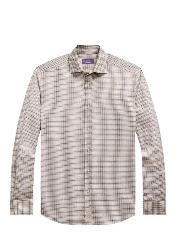Ralph Lauren Purple Label Plaid-check Shirt - Grey
