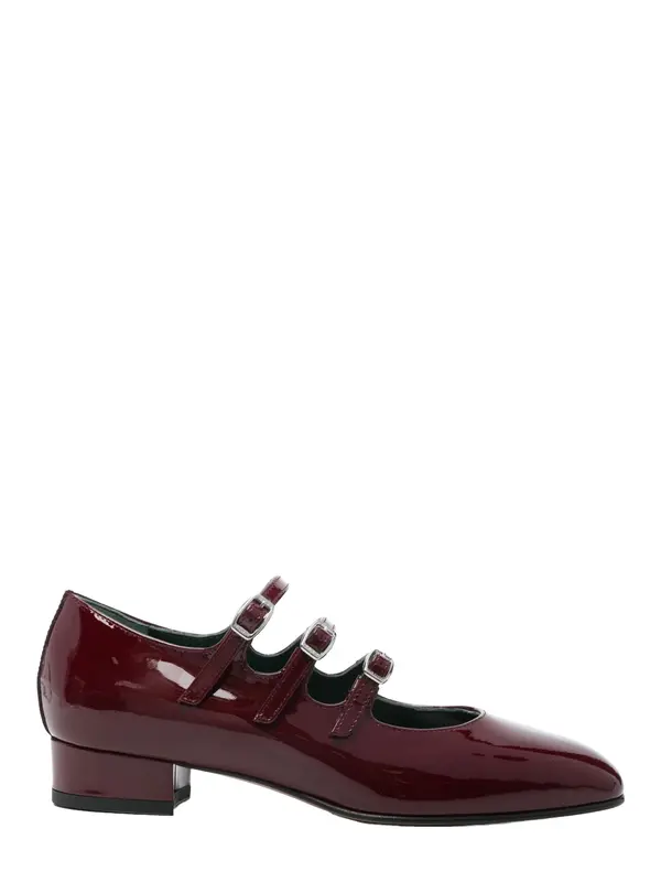 CAREL Ariana Buckled Leather Ballet Flats - Red
