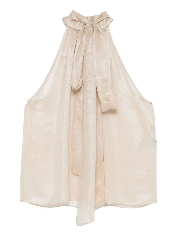 TOM FORD Pussy-bow Sleeveless Blouse - Neutrals