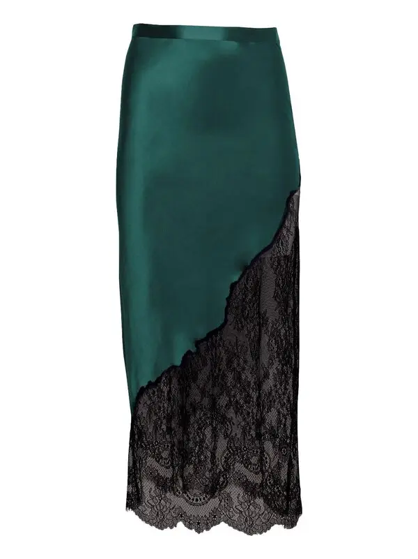 FLEUR DU MAL Scallop Midi Skirt - Green
