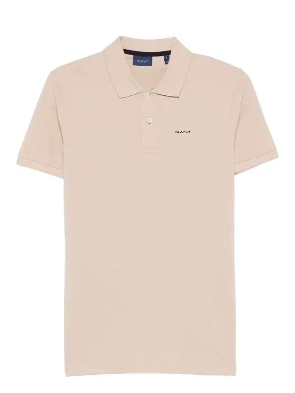 Gant Embroidered-logo Polo Shirt - Neutrals