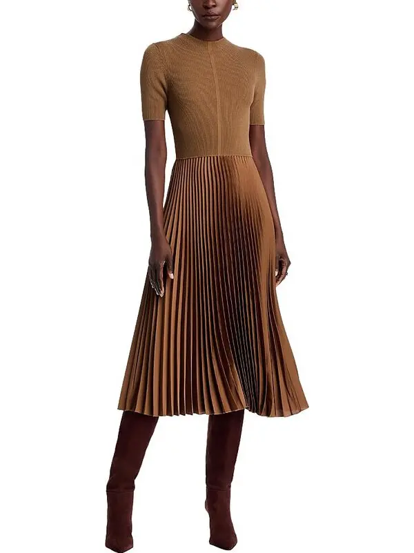 BOSS Fadrid Pleated Skirt Dress - Teak
