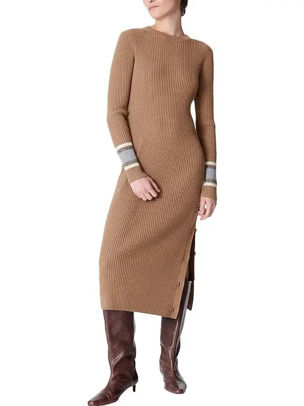 Vanessa Bruno Dagmar Rib Knit Sweater Dress - Havane