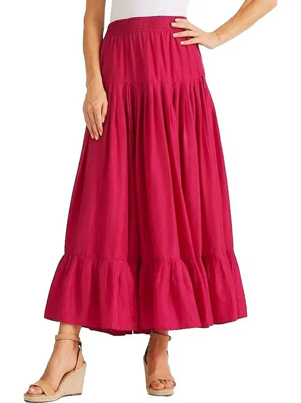 Calypso St. Barth Lourdes Maxi Skirt - Magenta