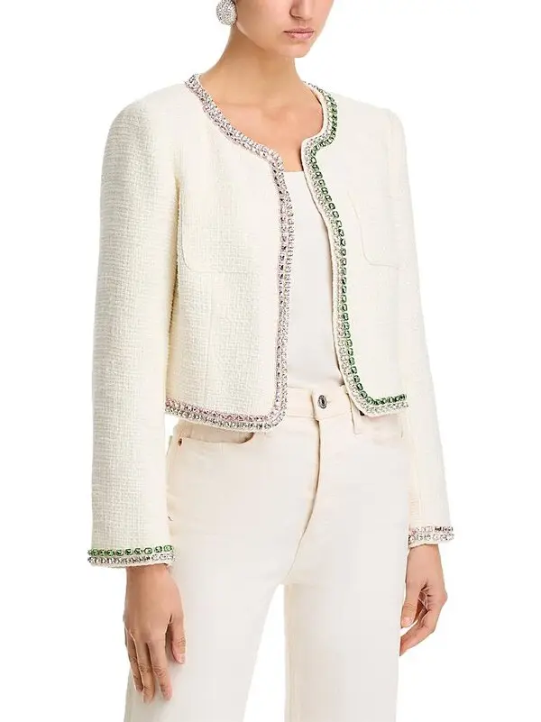 Cinq À Sept Verity Embellished Jacket - Gardenia/multi