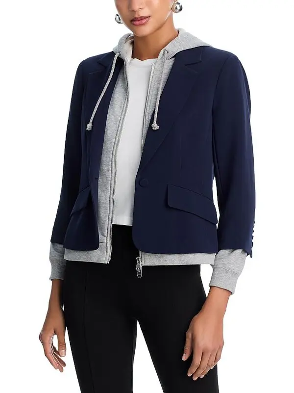 Cinq À Sept Khloe Hooded Blazer - Navy/heather