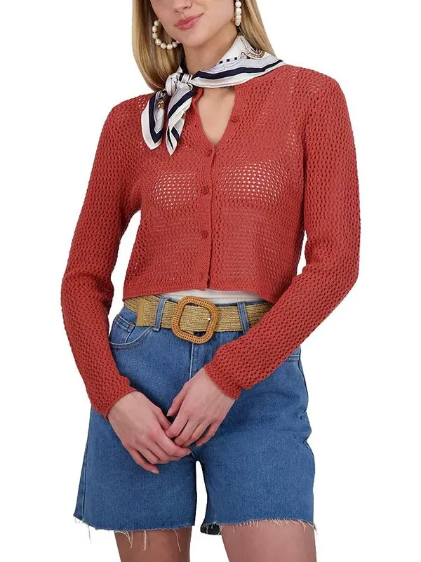 POINT Wide Knit Cardigan - Terracotta