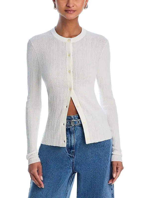 A.L.C. Fisher Textured Cardigan - Bright White