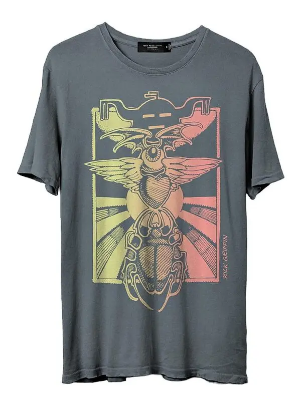 Junk Food Clothing Rick Griffin Eye Heart Beetle Vintage Tee - Deep Indigo