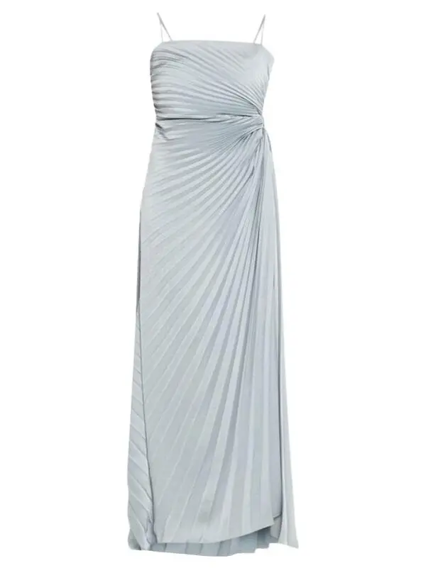 A.L.C. Layla Pleated Gown - Steel Blue