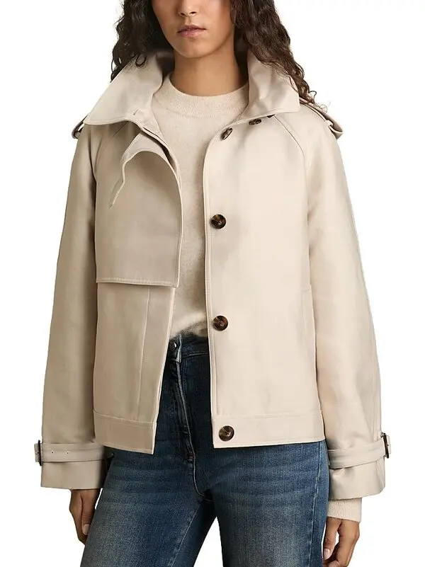REISS Mila Button-front Jacket - Neutral