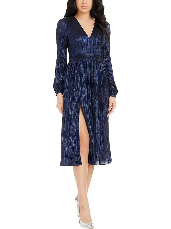 Dress The Population Holly Long Sleeve Dress - Midnight Blue