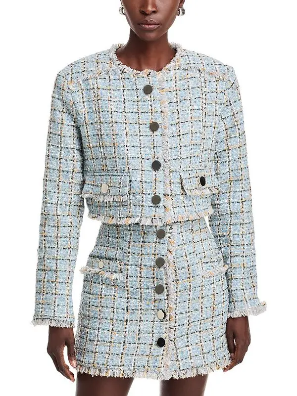 TOCCIN Lainey Tweed Jacket - Soft Blue Multi
