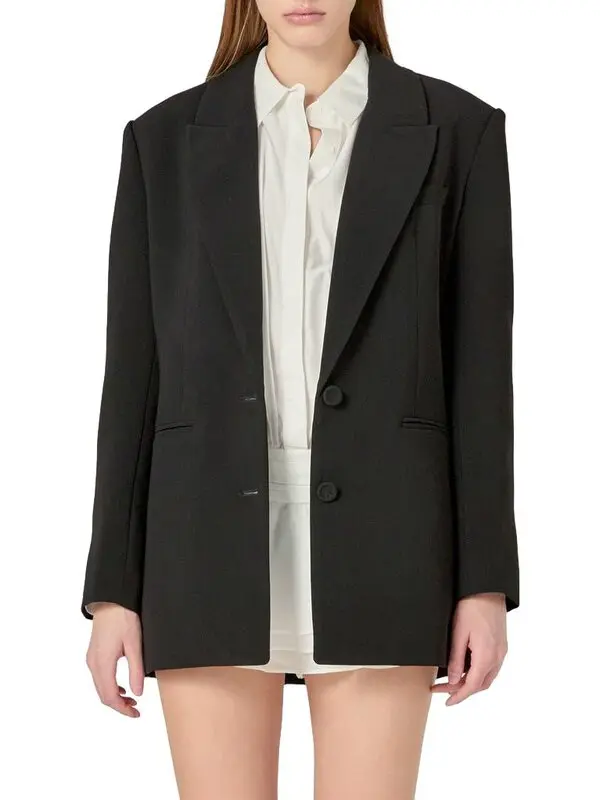 English Factory Longline Blazer - Black