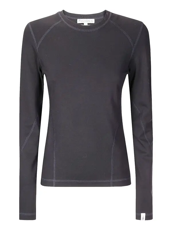 JW Anderson Contrast-stitching Top - Grey