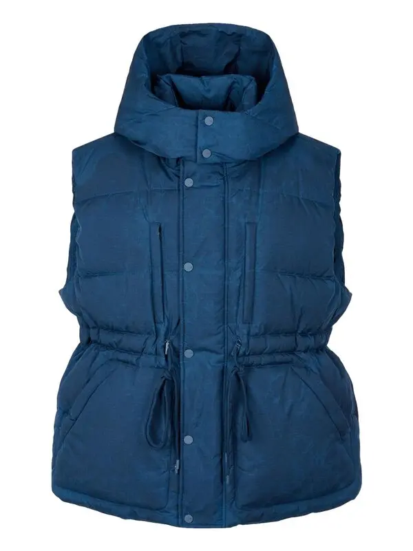 STUDIO TOMBOY Drawstring-waist Down Vest - Blue