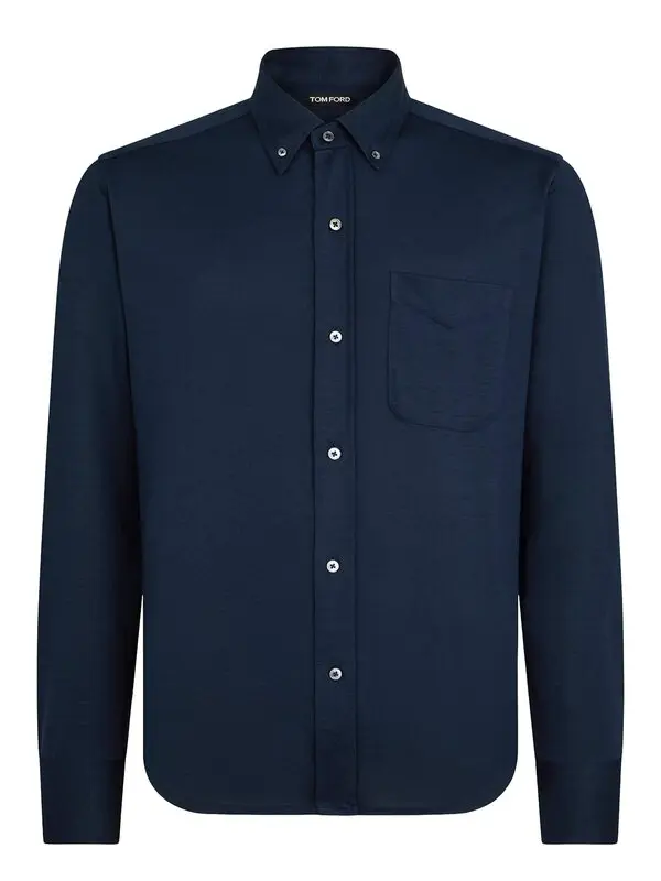 TOM FORD Silk-cotton Shirt - Navy