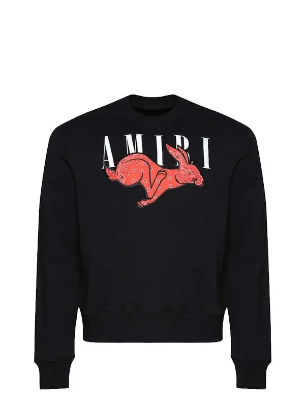 Amiri Cny Rabbit Logo Crewneck Sweatshirt - Black