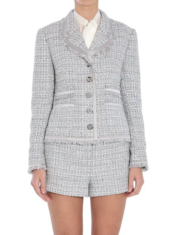 Dolce & Gabbana Jacket In Lamé Boucl - Grey