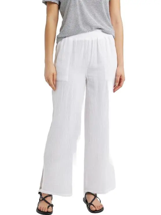 BEACHLUNCHLOUNGE Meadow Wide Leg Gauze Pants - White