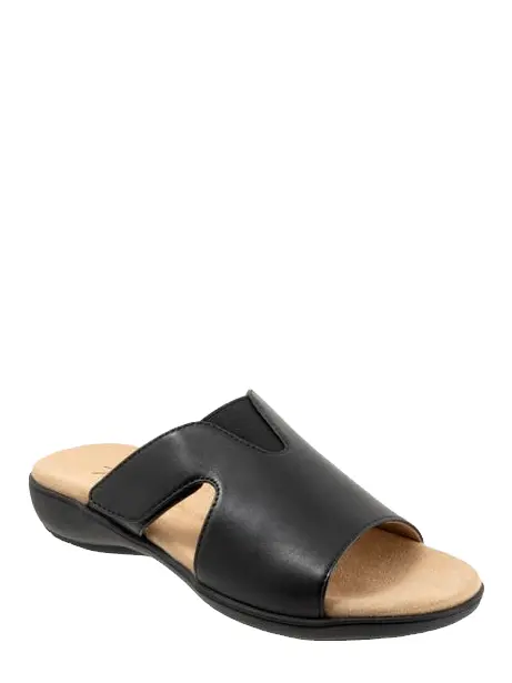 Trotters Roxine Leather Slide Sandals - Black