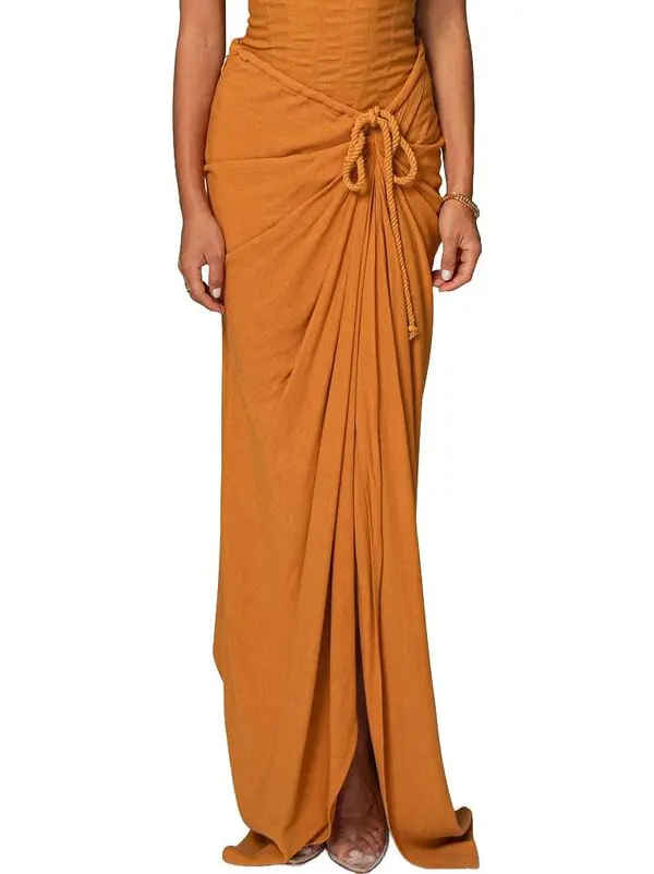 JLUXLABEL Noelia Slit Maxi Skirt - Yellow
