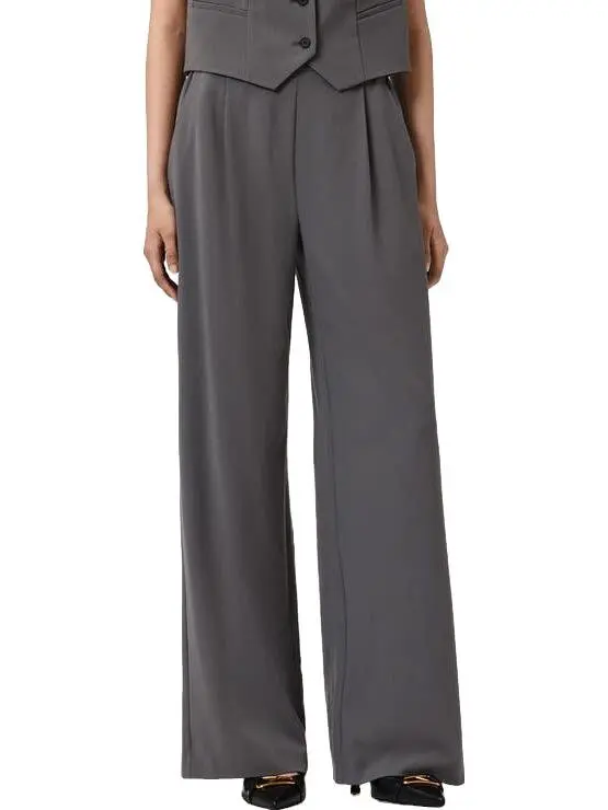 ALLSAINTS Aleida Wide Leg Trousers - Dark Gull Grey