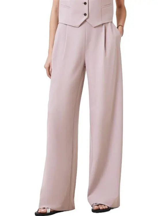 ALLSAINTS Aleida Wide Leg Trousers - Mauve Chalk Pink