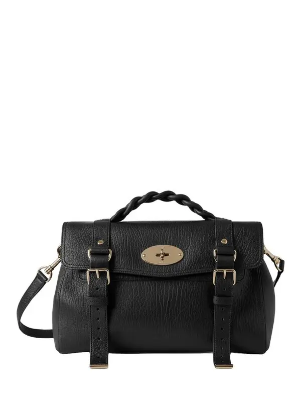 Mulberry Alexa Natural Grain Satchel - Black