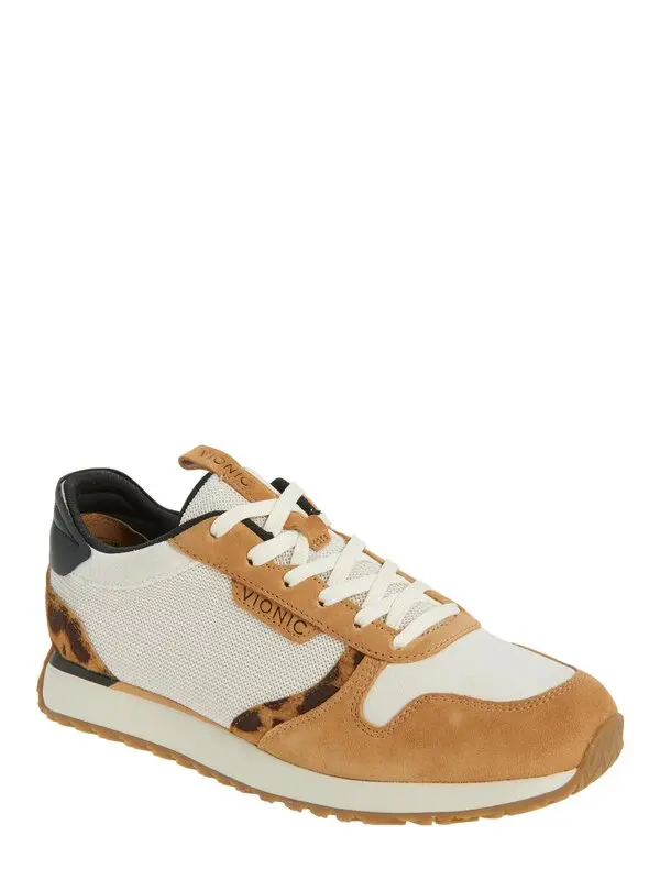 Vionic Monarch Sneaker - Ivory/leopard