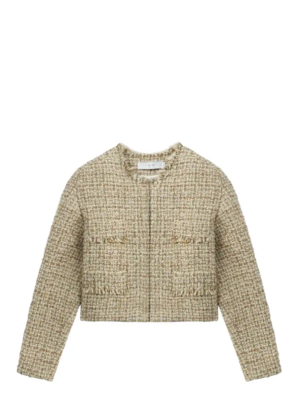 IRO PARIS Tweed Cropped Jacket - Gold