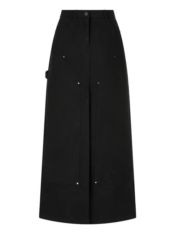 STUDIO TOMBOY Cotton Seam-detail Maxi Skirt - Black