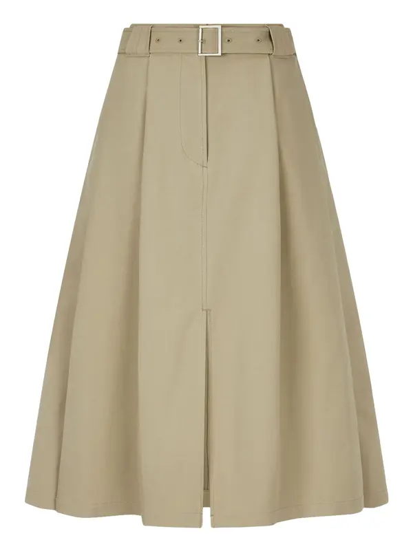 STUDIO TOMBOY City Belted Two-tuck Skirt - Neutrals