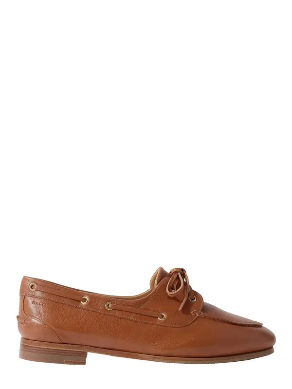 Bally Pathy Leather Boat Shoes - Brown