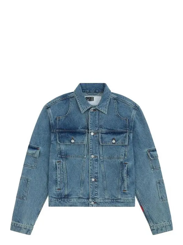 SP5DER Denim V3 Trucker Jacket - Light Wash Denim