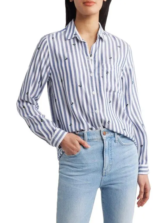 BEACHLUNCHLOUNGE Kaylee Heart Stripe Shirt - Aster Field