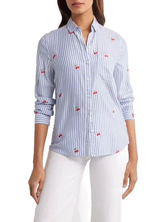 BEACHLUNCHLOUNGE Kaylee Heart Stripe Shirt - Cherry Bomb