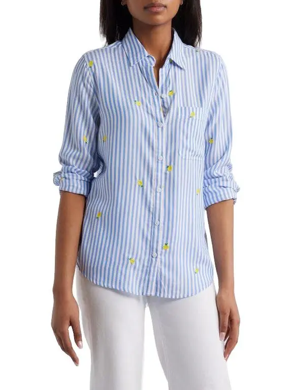BEACHLUNCHLOUNGE Kaylee Heart Stripe Shirt - Lemon Squeeze