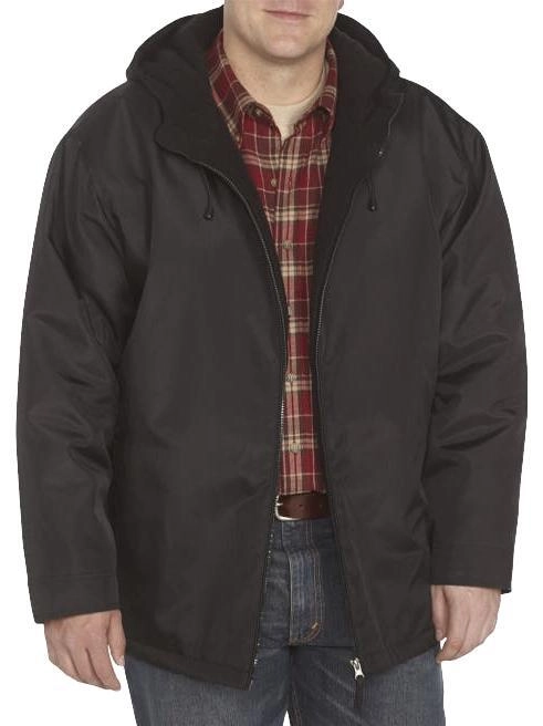 HARBOR BAY BY DXL Harbor Bay Big & Tall Quilt-lined Hooded Jacket - Black