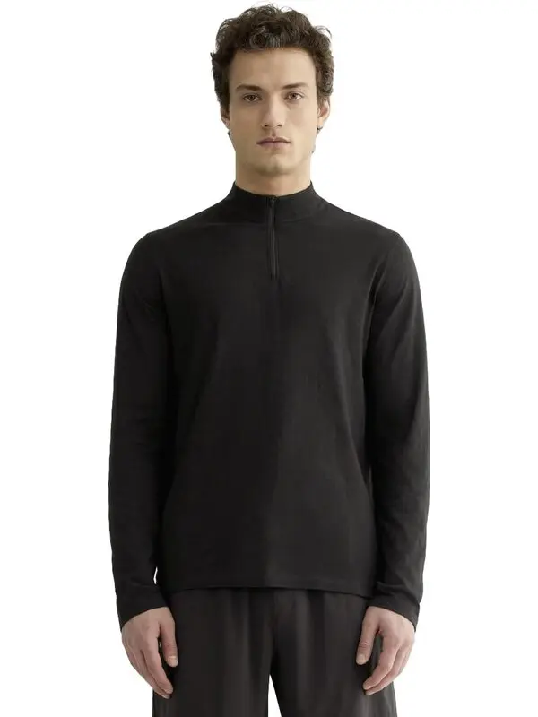 Everlane Rec Quarter-zip Tee - Black