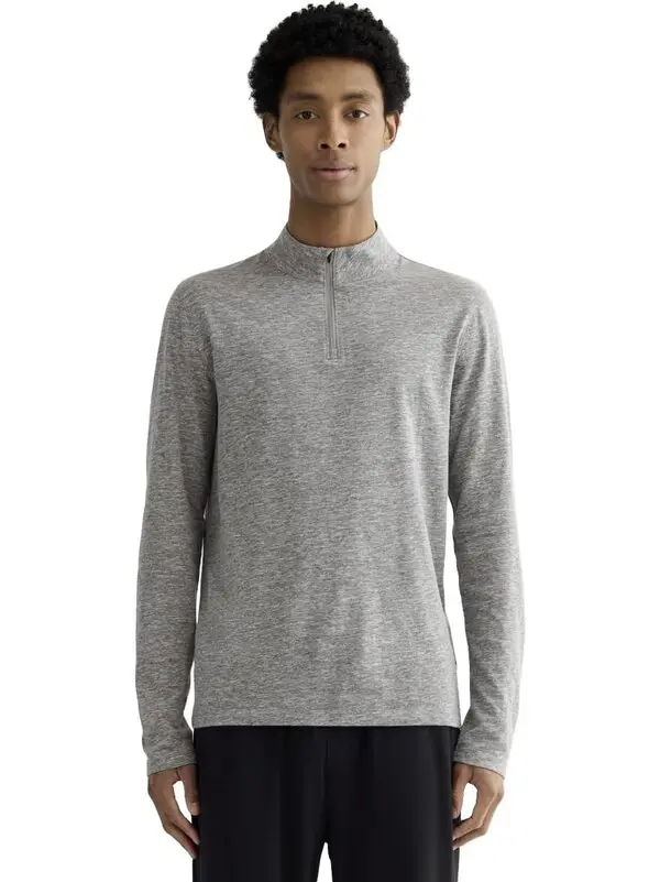 Everlane Rec Quarter-zip Tee - Heathered Grey