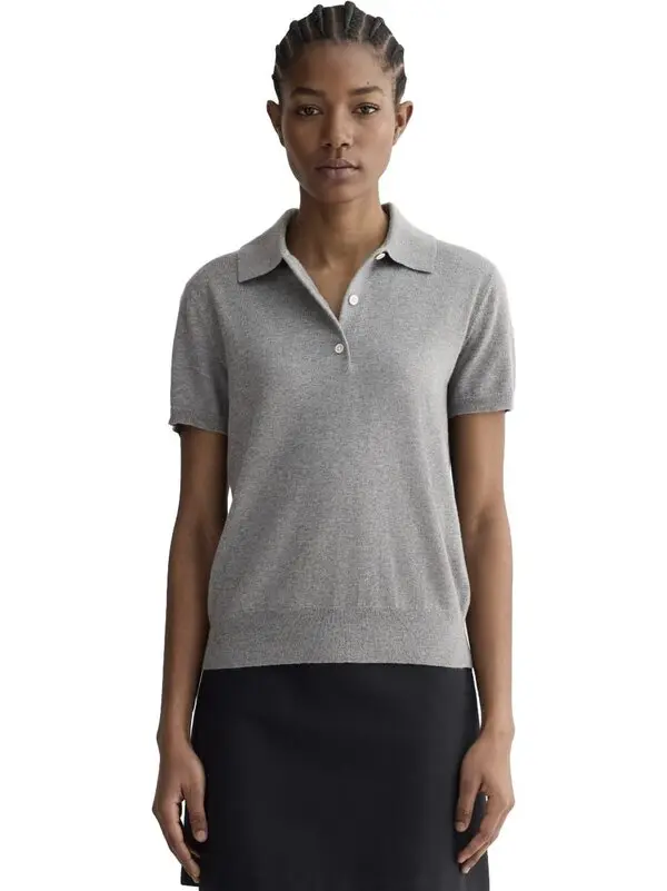 Everlane Cotton Cashmere Polo Sweater - Heather Charcoal