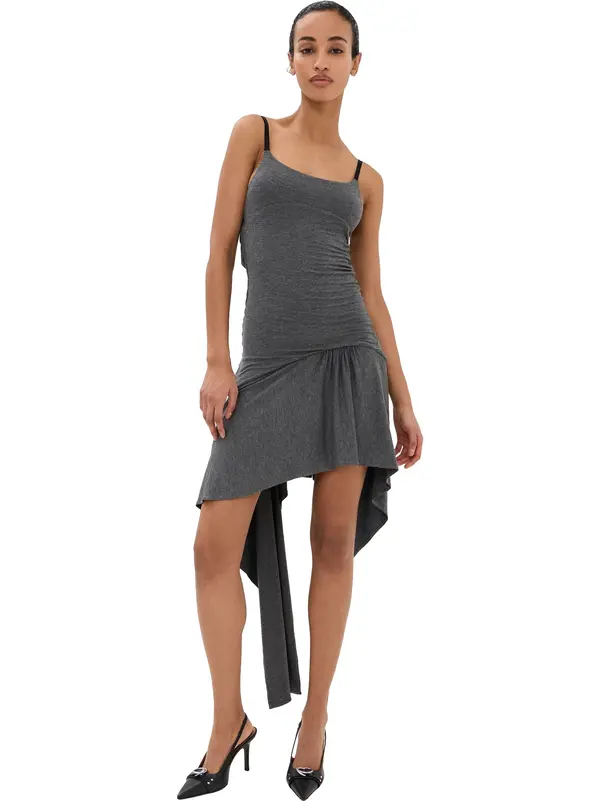 Attico Jersey Mini Dress - Dark Grey