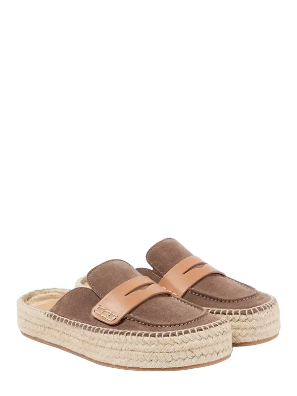 JW Anderson Suede Espadrille Loafers - Grey