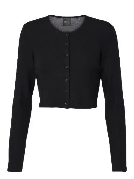 LESET Lauren Cropped Cardigan - Black