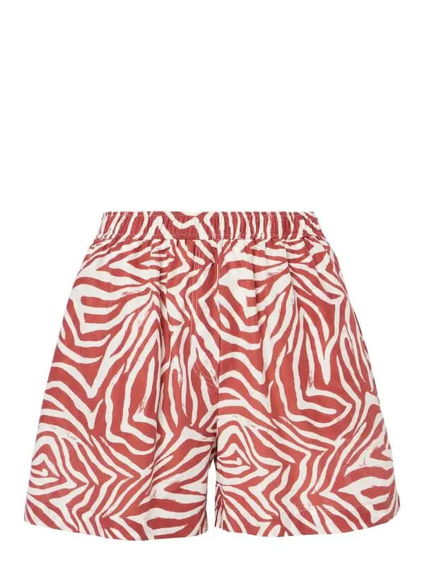 Brunello Cucinelli Cotton And Silk Shorts - Red